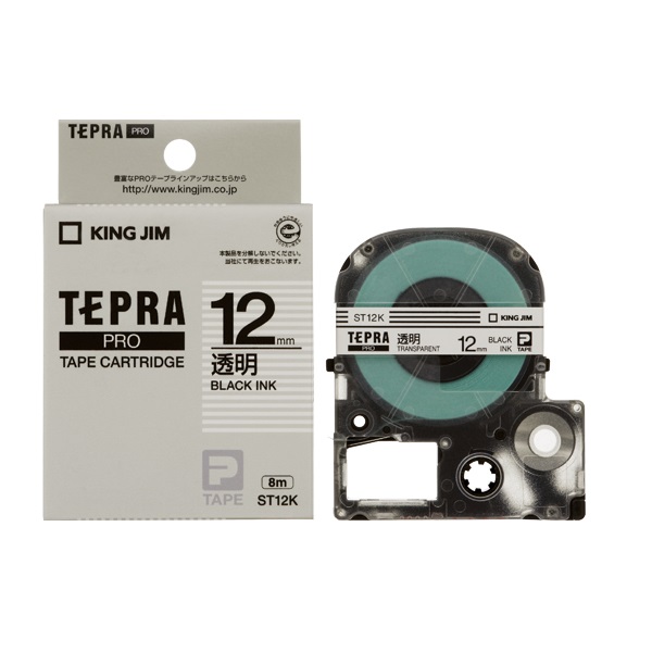 Tepra Pro Cartridge 12mm Black on Transparent - Papaya.com.sg